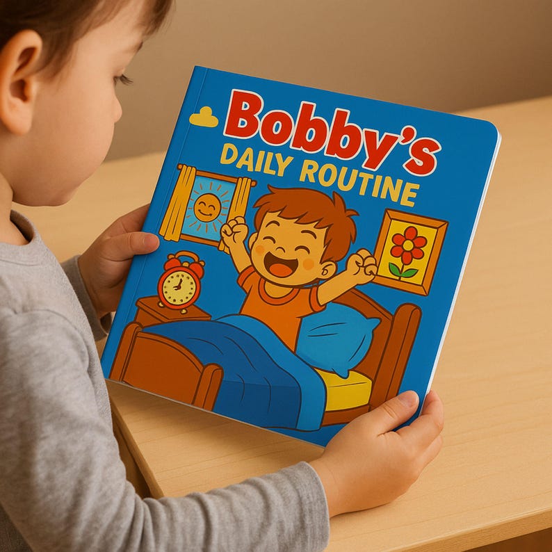 Kids' Daily Routine Coloring Storybook: School & Play (PDF Printable ...