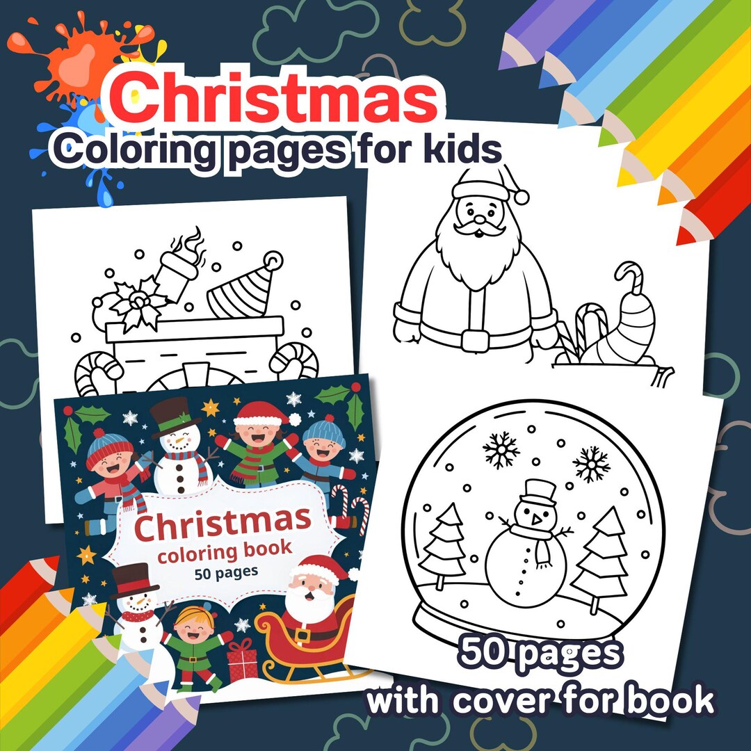 Christmas Coloring Pages for Kids, Toddlers 3-5, Festival Christmas ...