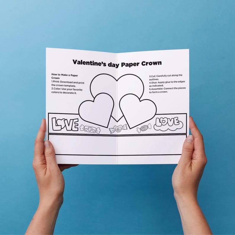 Valentine's Day Crown Craft for Kids,coloring Pages, Kids Activity ...