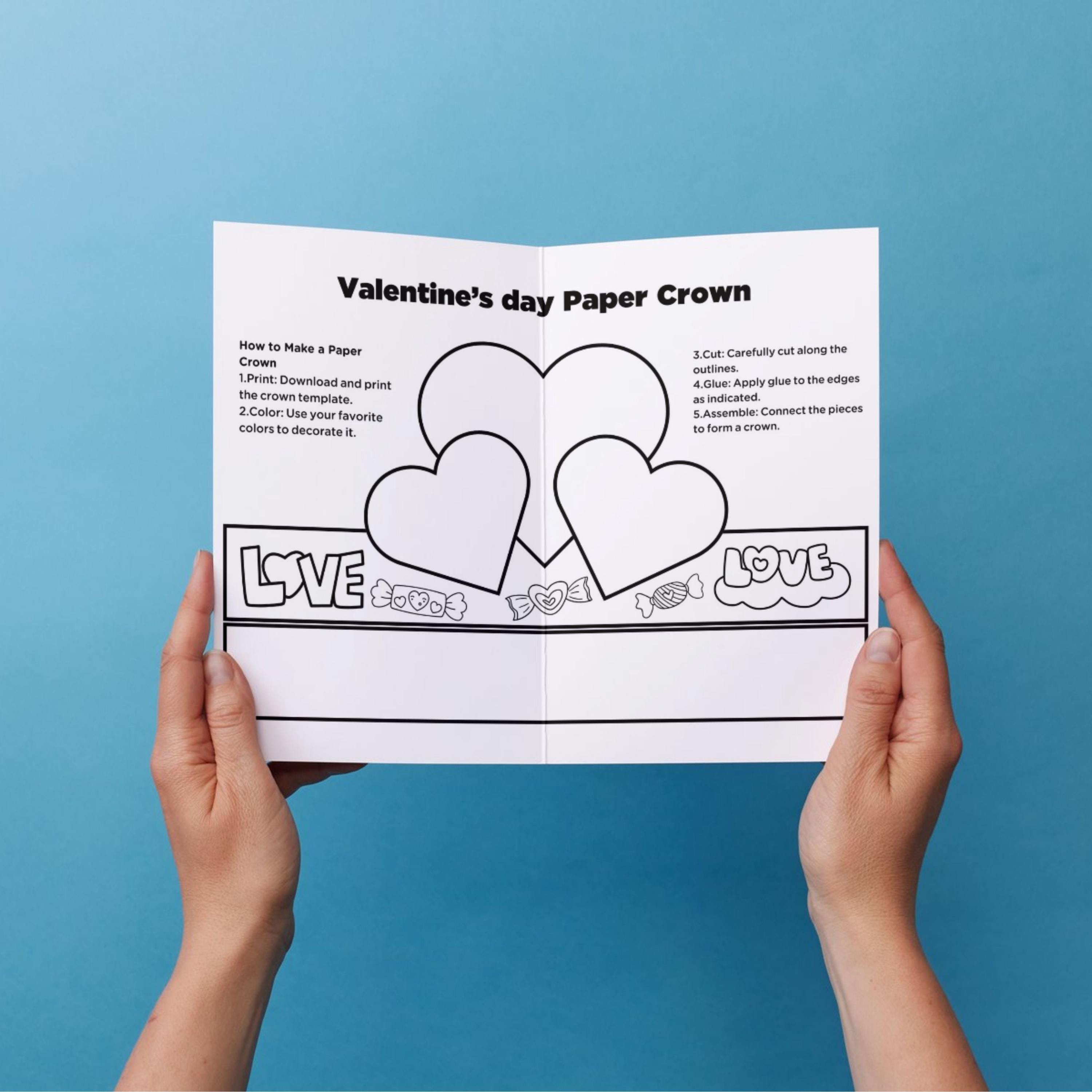 Valentine's Day Crown Craft for Kids,coloring Pages, Kids Activity ...