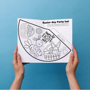 Easter Party Hat Craft for Kids, Fun Printable Coloring Template for ...