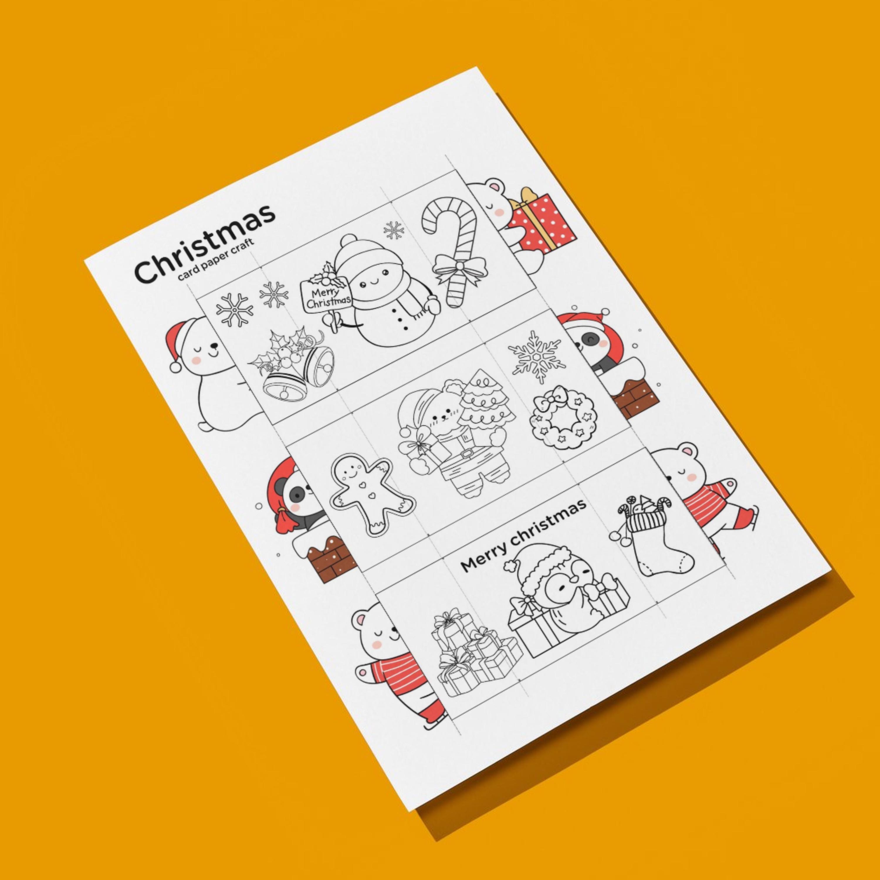 Christmas Card Paper Craft for Kids,activity for Kids,holiday Craft ...