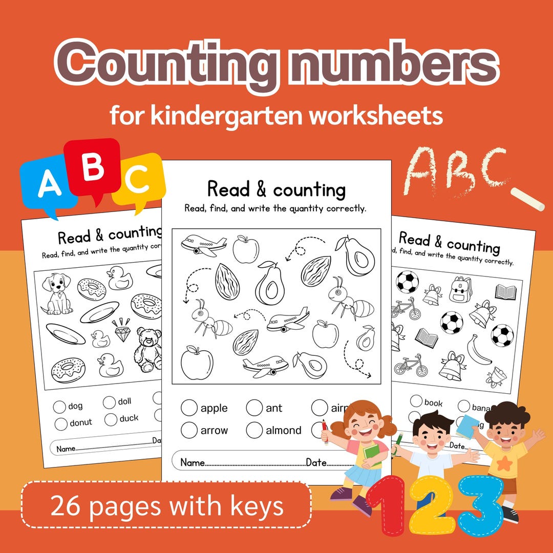 Counting Vocabulary,counting Number Worksheets for Kindergarten to 1st ...
