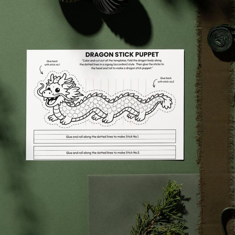 Chinese Lunar New Year Dragon Stick Puppet Craft for Kids | DIY ...
