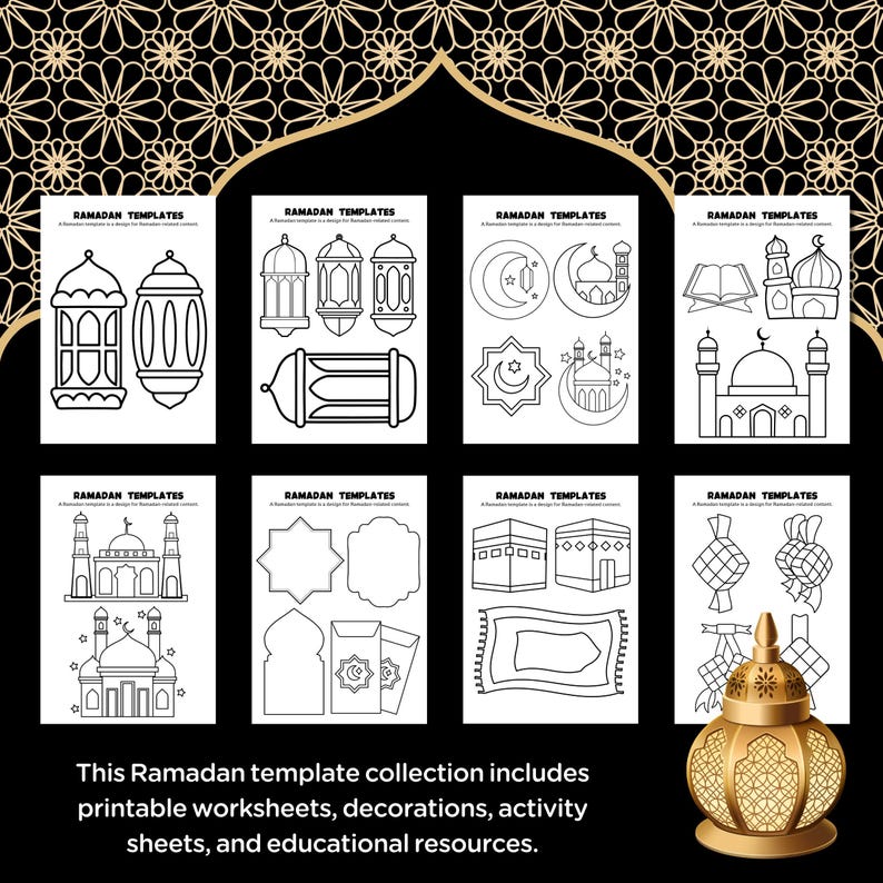 Ramadan Template for Craft, Lantern Template, Coloring Craft, Printable ...