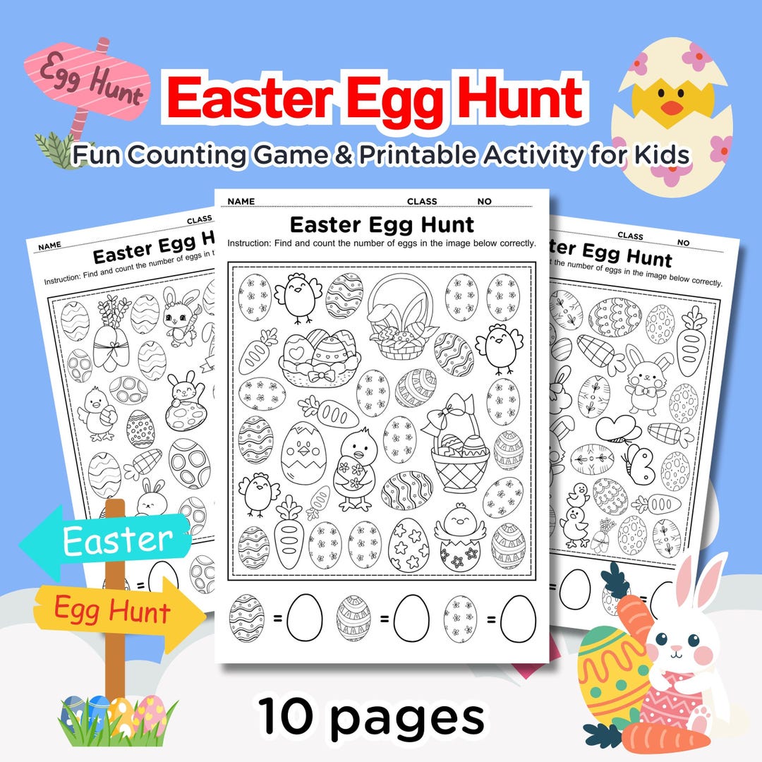 Easter Egg Hunt, Easter I Spy, Counting Game & Printable Activity for ...