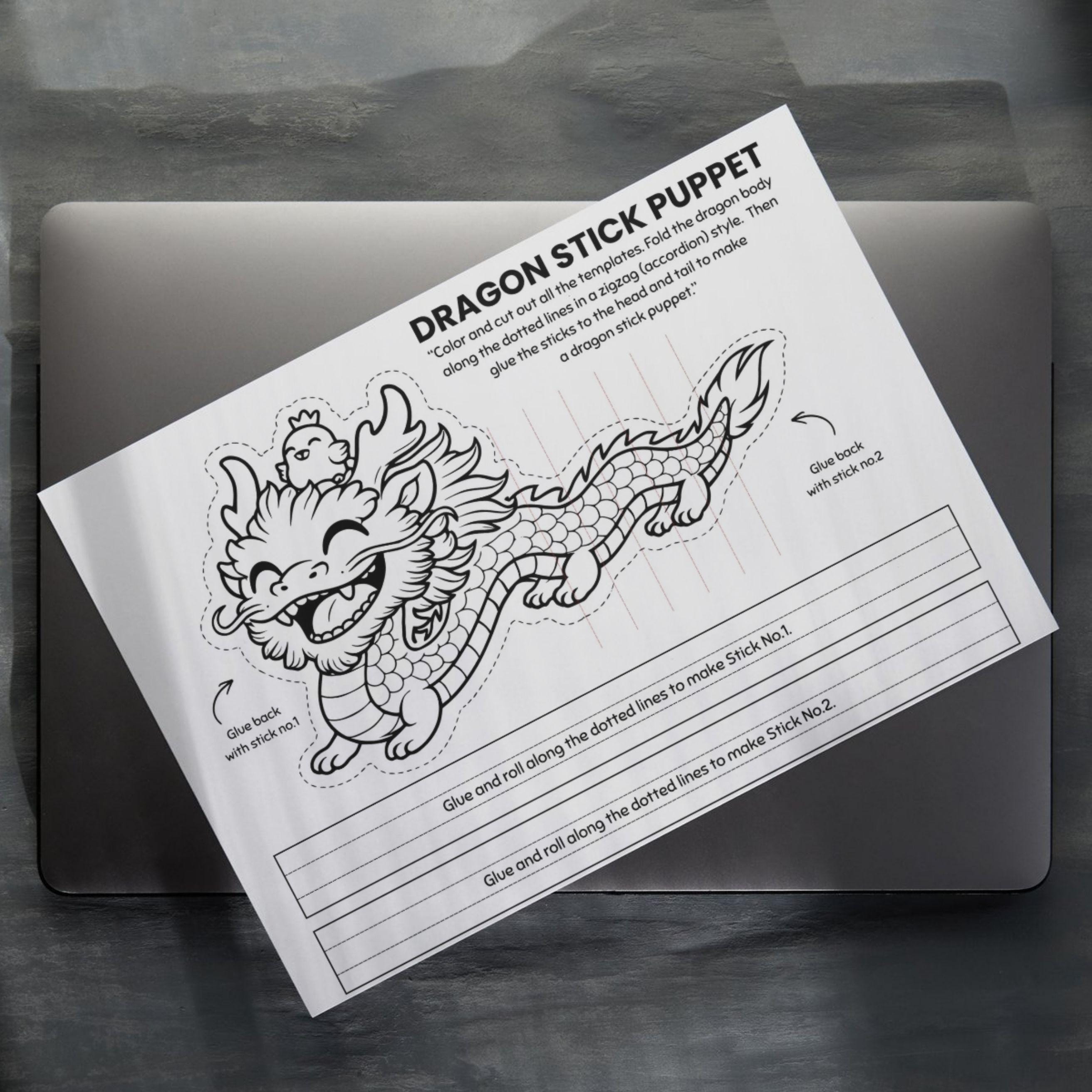 Chinese Lunar New Year Dragon Stick Puppet Craft for Kids | DIY ...