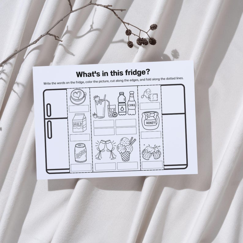 Food Vocabulary Activity: Fridge Craft & Coloring Pages (PDF Download ...