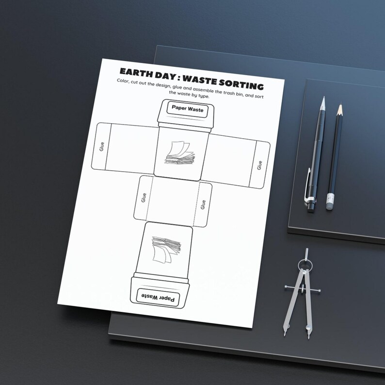 Earth Day Waste Sorting, Cut and Sort Craft for Kids, Earth Day ...