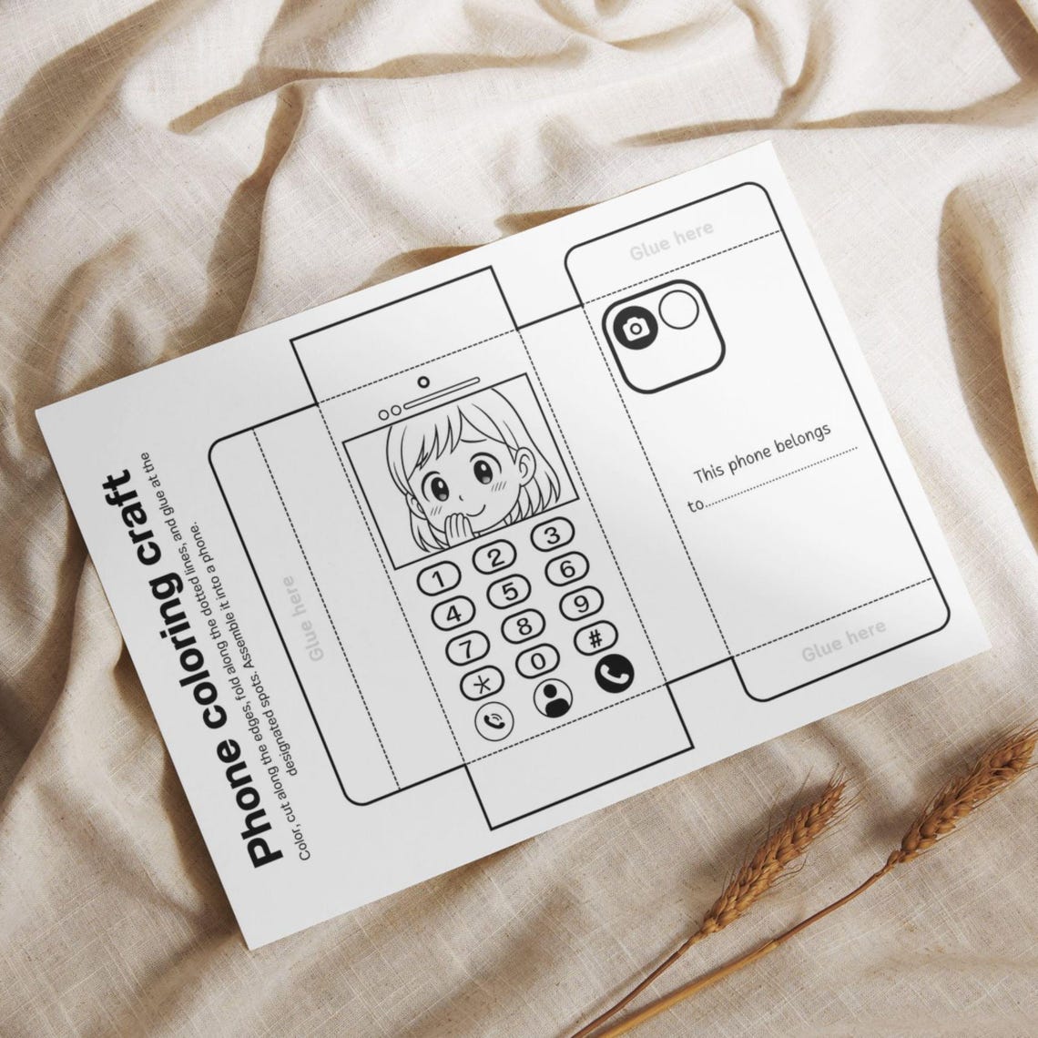 Phone Coloring Craft for Kids: DIY Paper Mobile (PDF Printable) - Etsy
