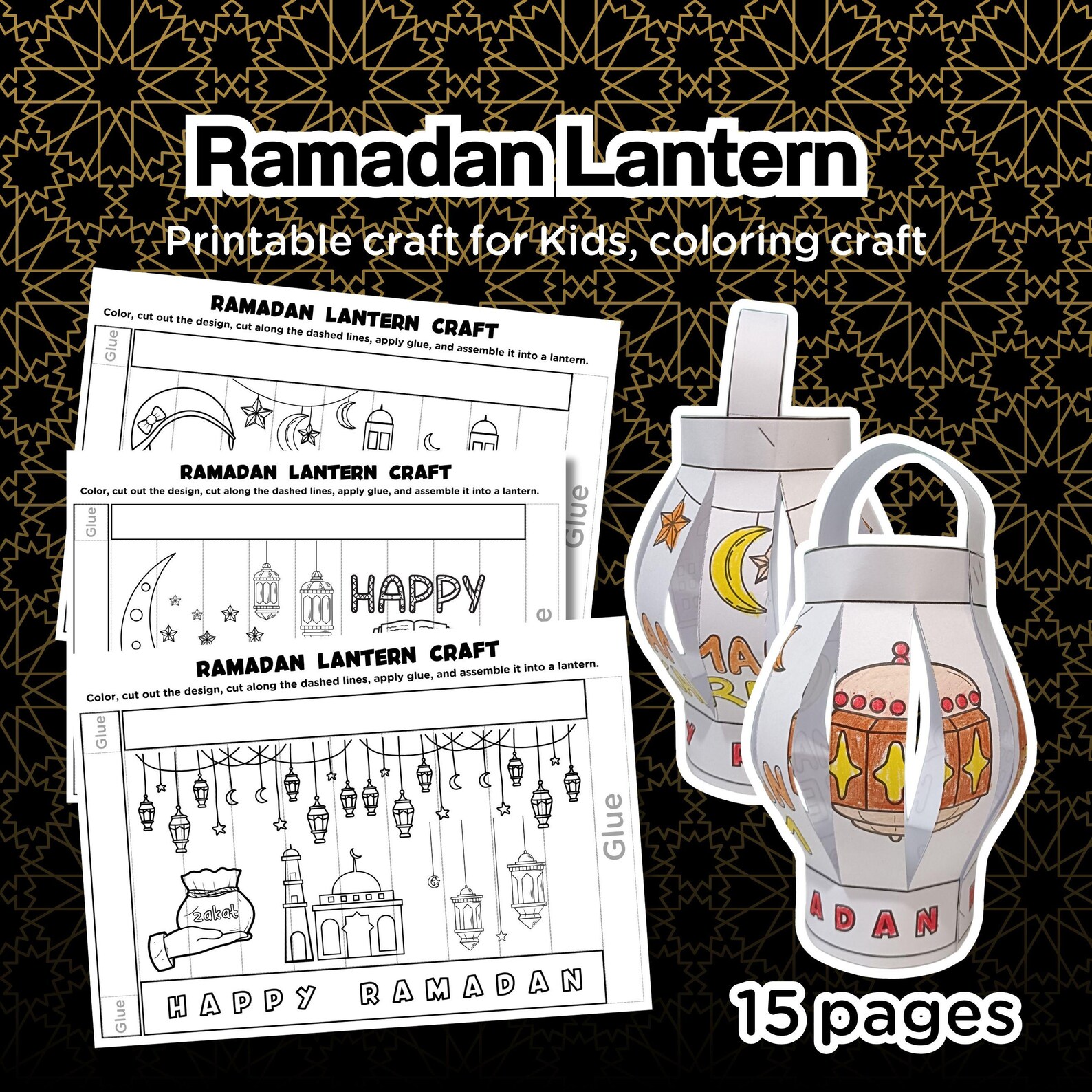 Ramadan Lantern Coloring Craft for Kids, Fun DIY Activity for Kids ...