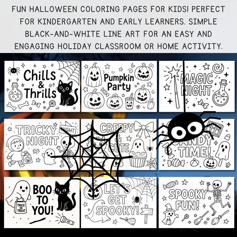 Halloween Coloring Pages for Kids: Spooky Fun, Printable Worksheets ...