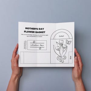 Mother’s Day Flower Basket Craft for Kids, Bag Craft, Printable ...