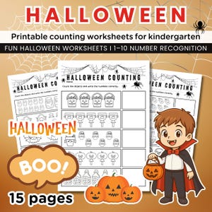 Halloween Counting Worksheets for Kindergarten | Fun 1–10 Number ...