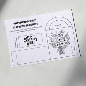 Mother’s Day Flower Basket Craft for Kids, Bag Craft, Printable ...