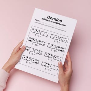 Domino Addition and Subtraction Worksheets for Kindergarten to 1st ...