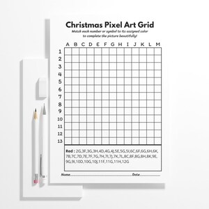 Christmas Pixel Art Grid for Kid, Christmas Grid, Art Printable, Kids ...