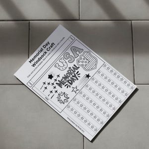 Memorial Day Windsock Craft for Kids, Coloring Craft Template ...