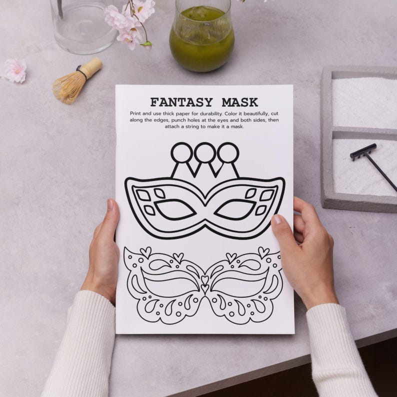 Fantasy Mask Printable Craft for Kids, DIY Costume Mask for Party ...