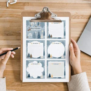 Christmas Notepad, Printable Holiday Notepad, Festive Writing Pad ...