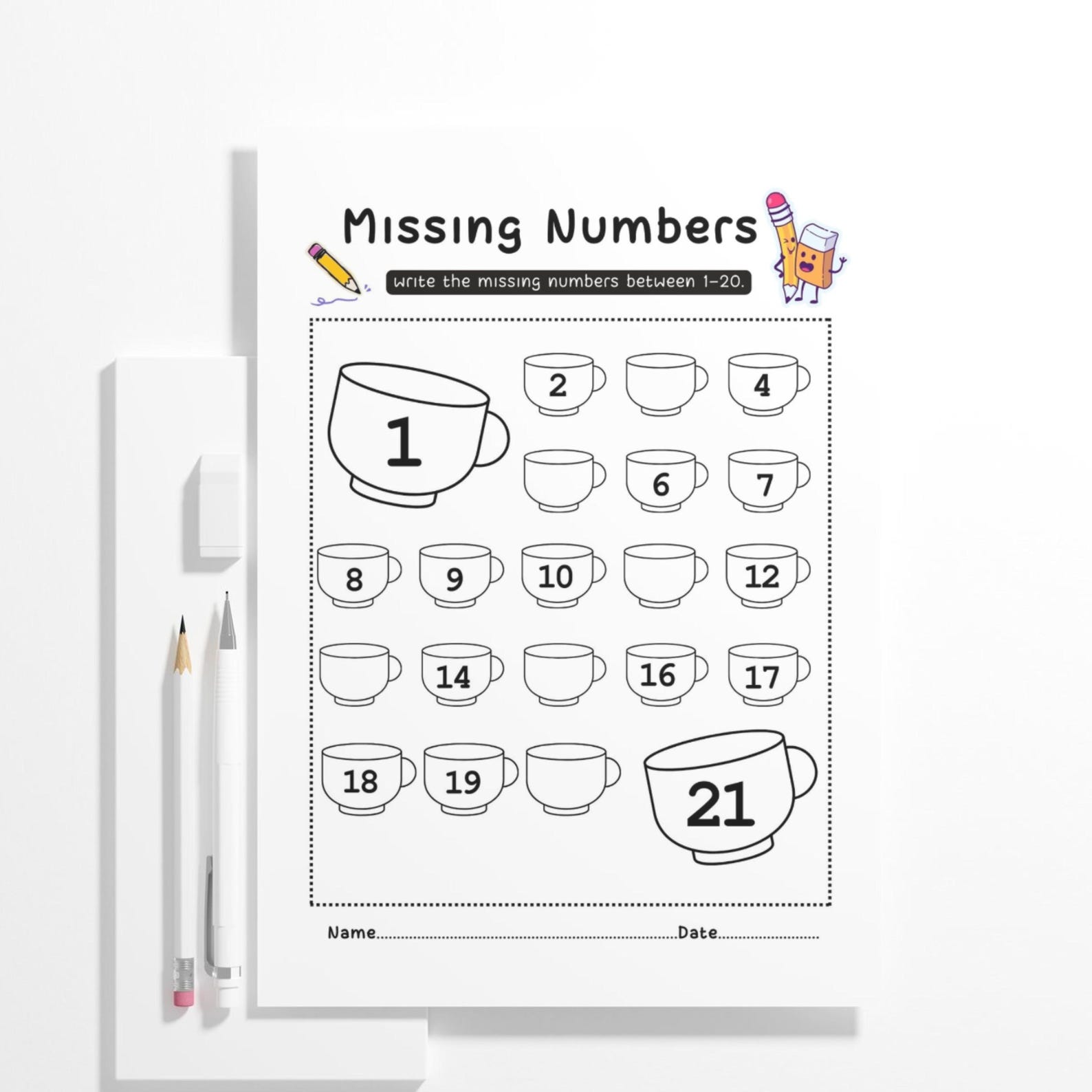 Fun Kid Worksheets : Missing Numbers for Kindergarten to 1st Grade ...