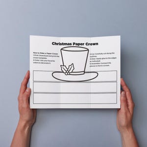 Printable Christmas Crown Craft for Kids, Christmas Coloring Pages ...