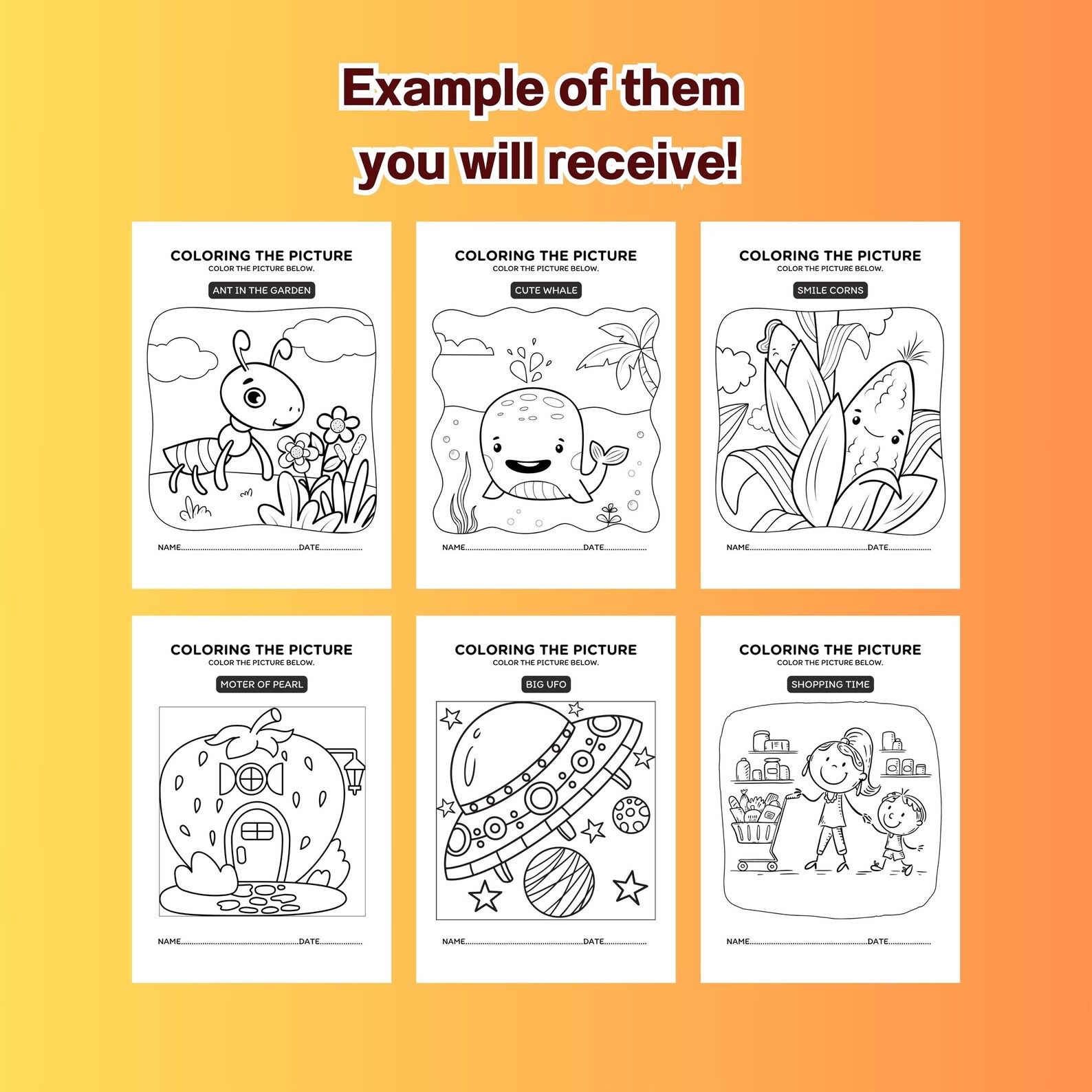 Coloring Pages for Kids 60 Multi Pages-printable File - Etsy