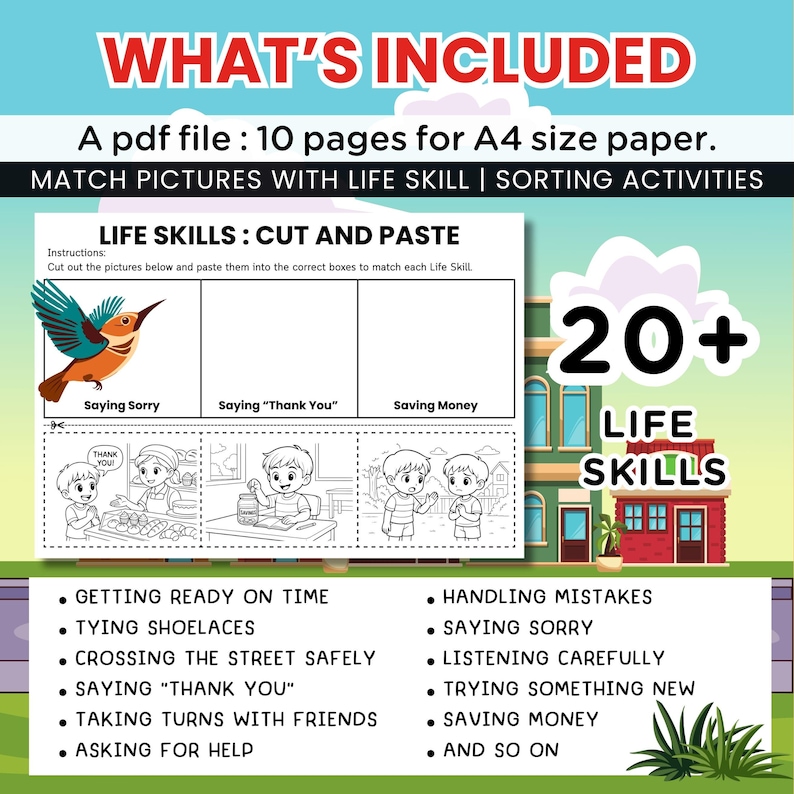 Life Skills Cut and Paste Activity: Sorting Worksheets (PDF) - Etsy