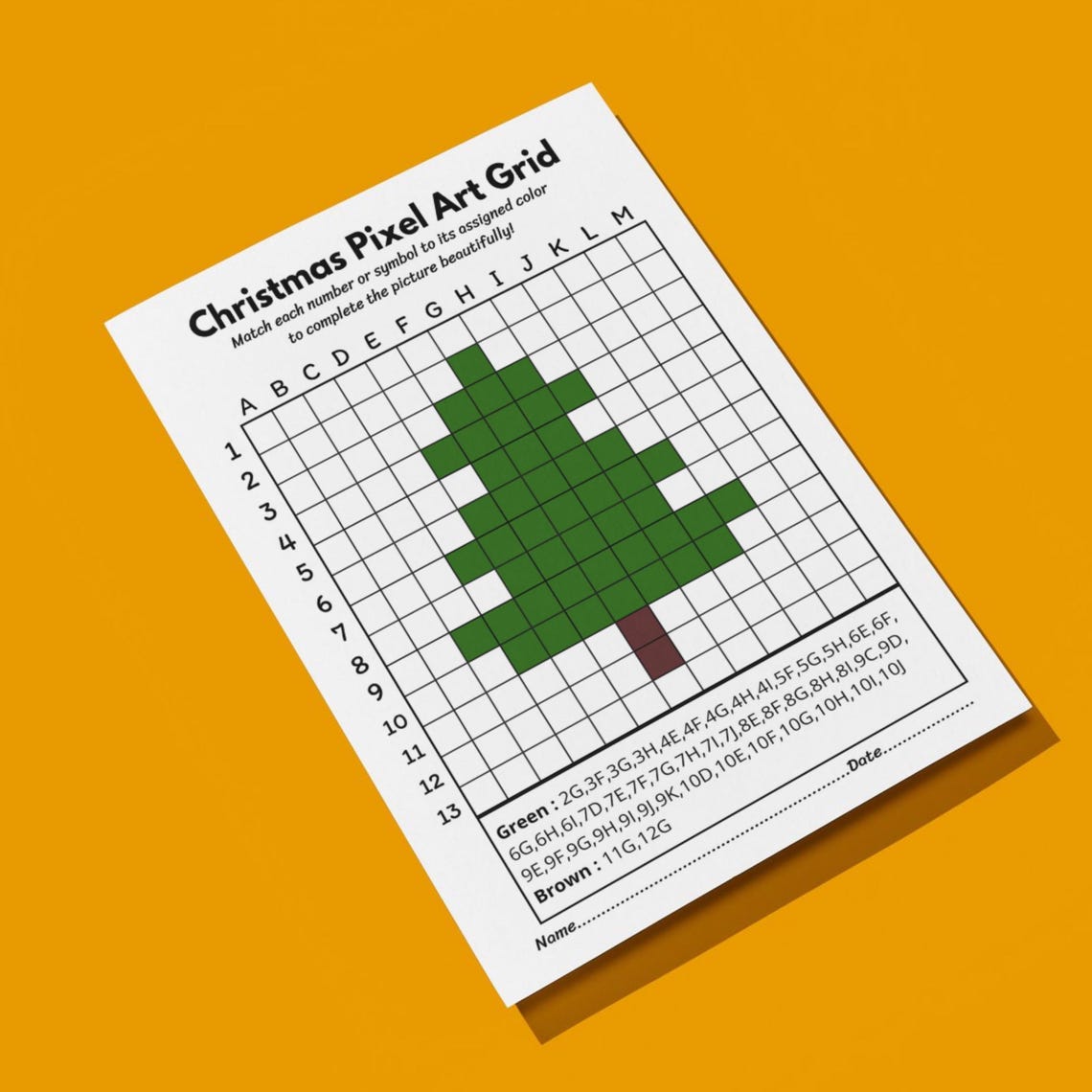 Christmas Pixel Art Grid for Kid, Christmas Grid, Art Printable, Kids ...