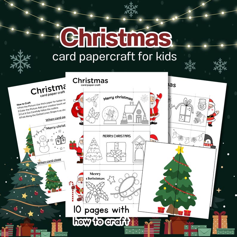 Christmas Card Paper Craft for Kids,activity for Kids,holiday Craft ...