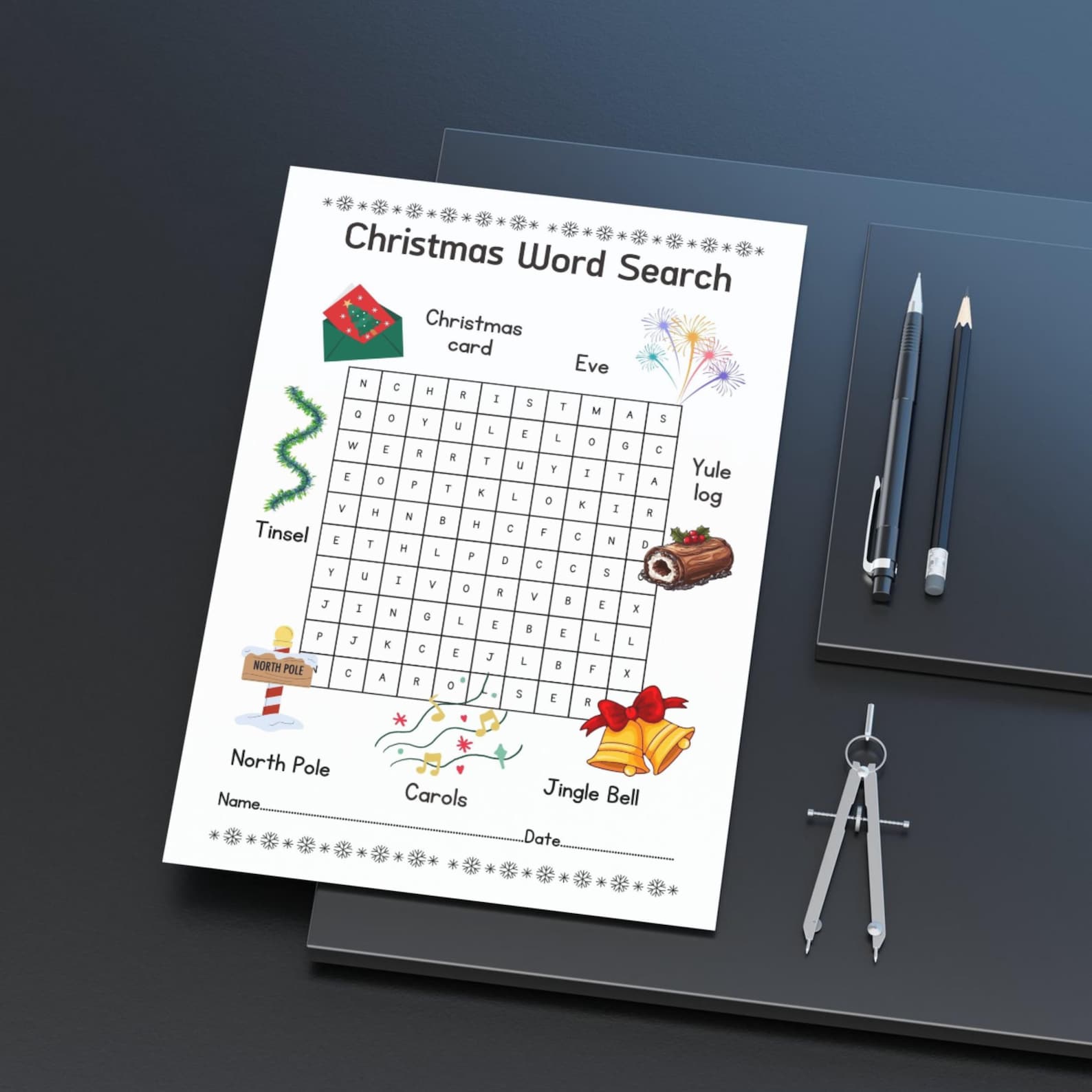 Fun Christmas Word Search Worksheets for Kids, Christmas Worksheet ...