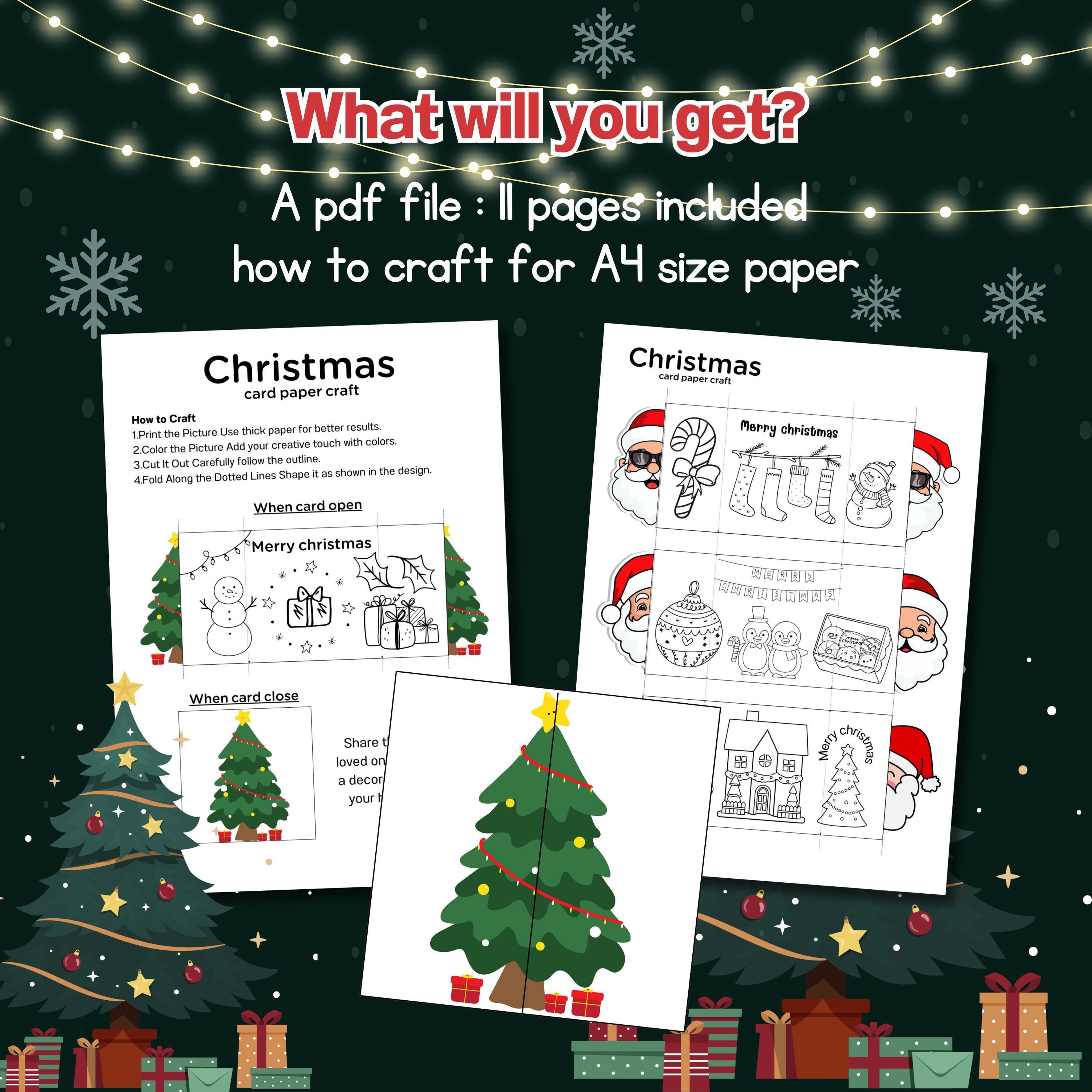 Christmas Card Paper Craft for Kids,activity for Kids,holiday Craft ...