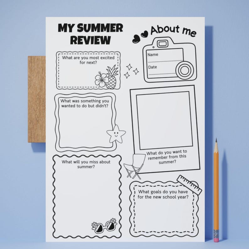 Summer Review Writing Prompt Worksheets for Grades 1–3, Back to School ...