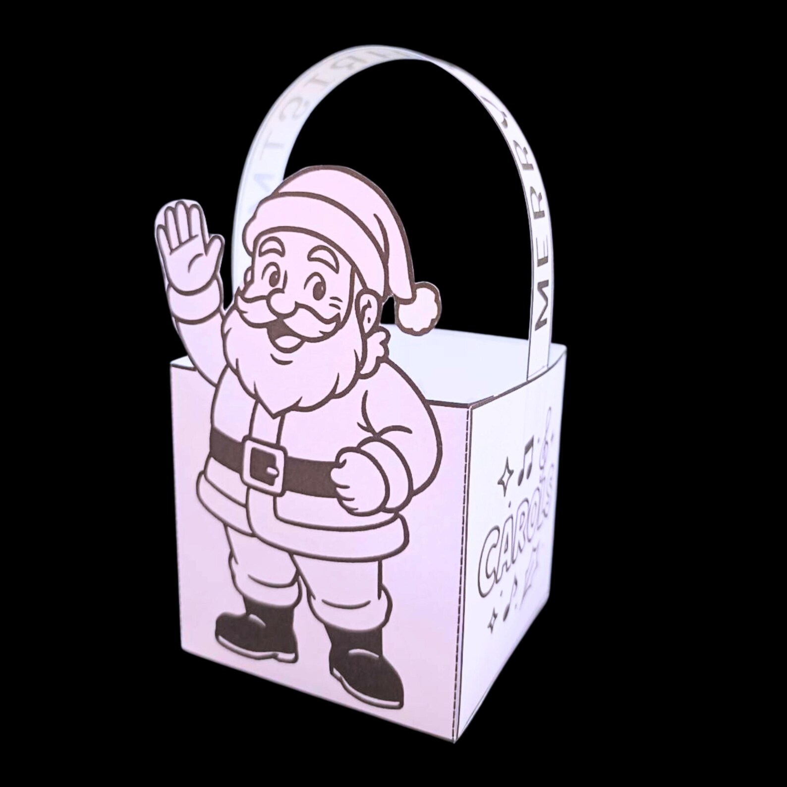 Christmas Santa Basket Crafts for Kids | DIY Coloring Craft Templates ...