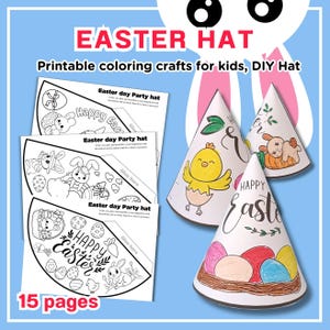 Easter Party Hat Craft for Kids, Fun Printable Coloring Template for ...