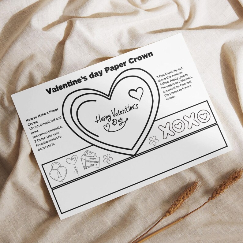 Valentine's Day Crown Craft for Kids,coloring Pages, Kids Activity ...