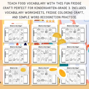 Food Vocabulary Activity: Fridge Craft & Coloring Pages (PDF Download ...