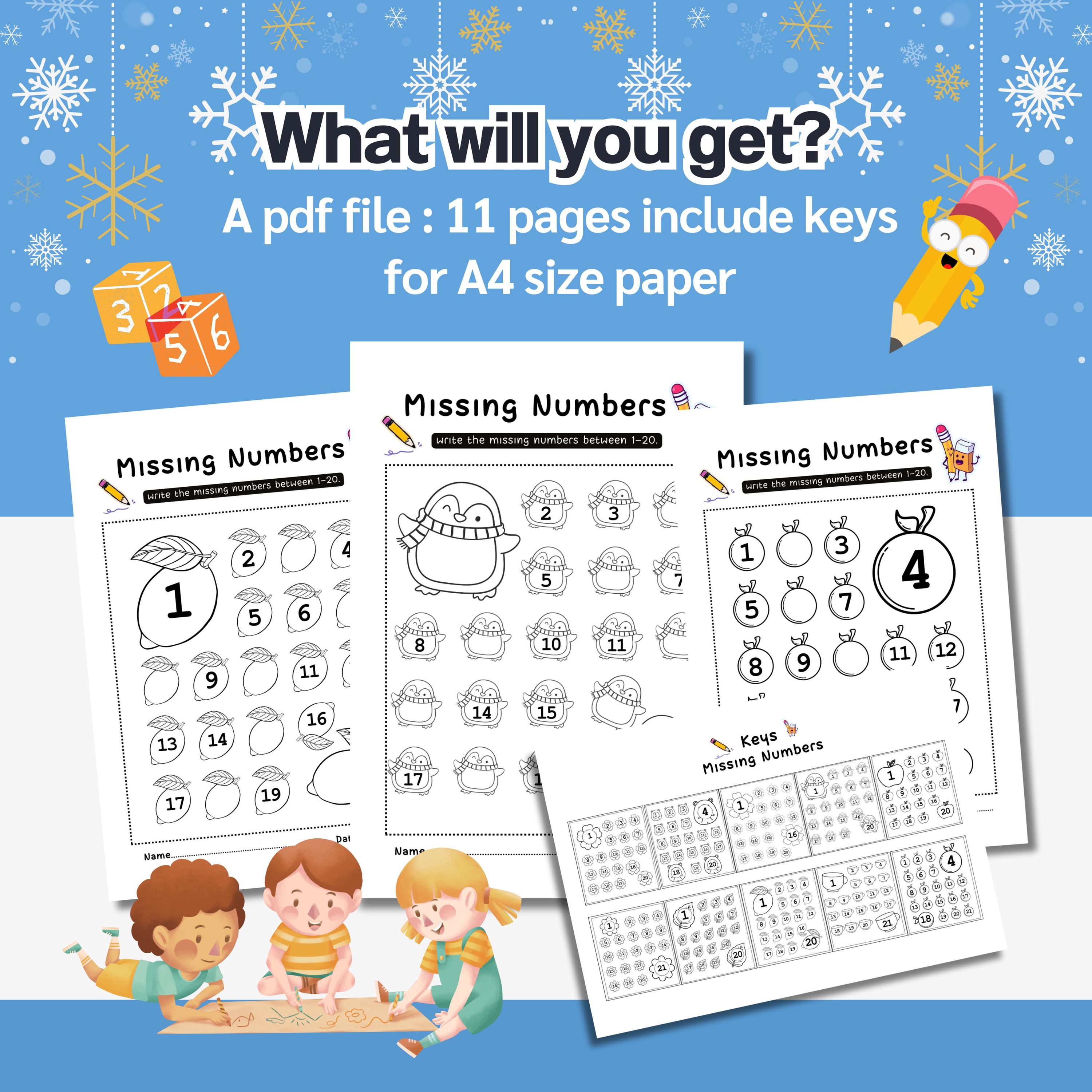 Fun Kid Worksheets : Missing Numbers for Kindergarten to 1st Grade ...