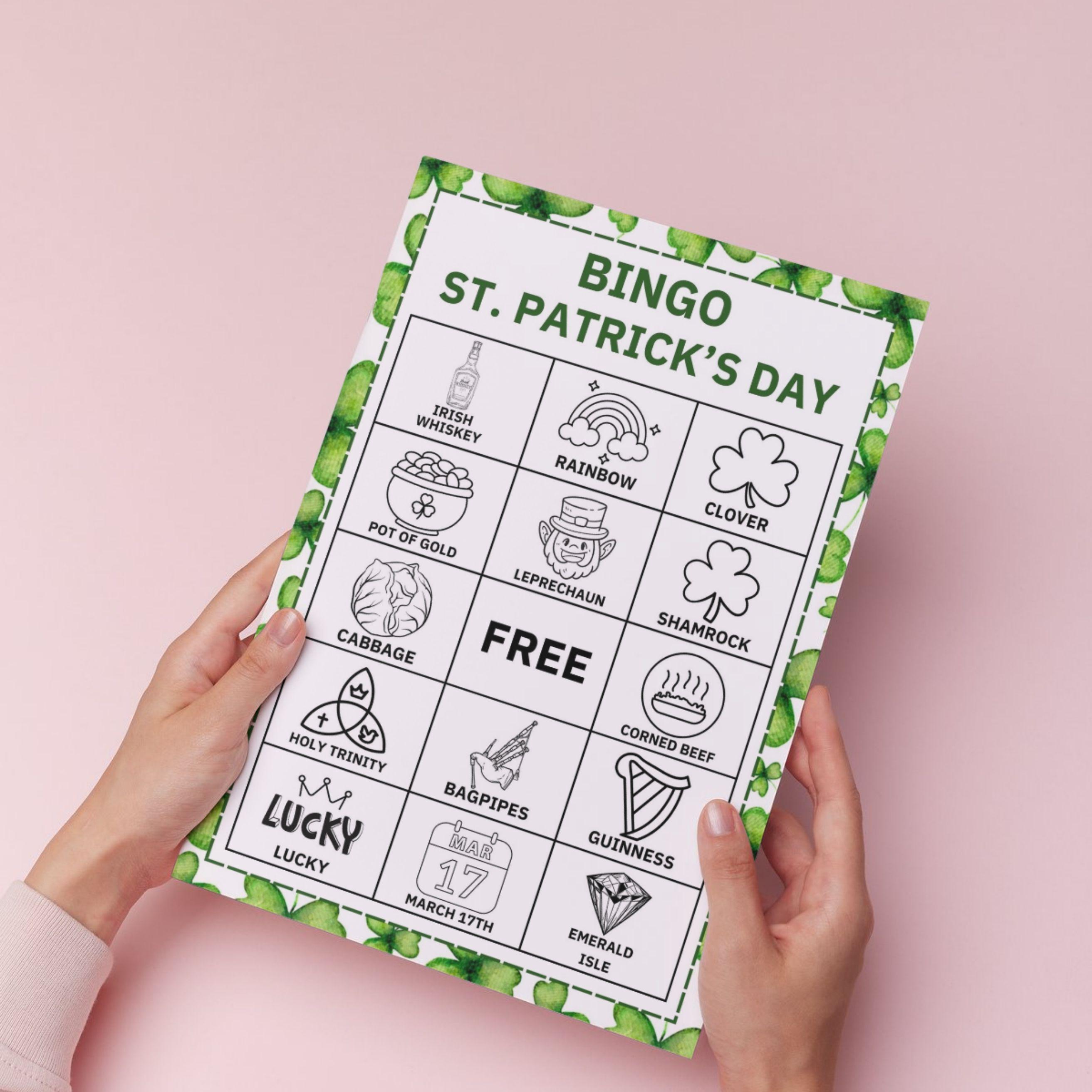 St.patrick's Day Bingo Cards, Printable Bingo Game, Board Game, Fun ...