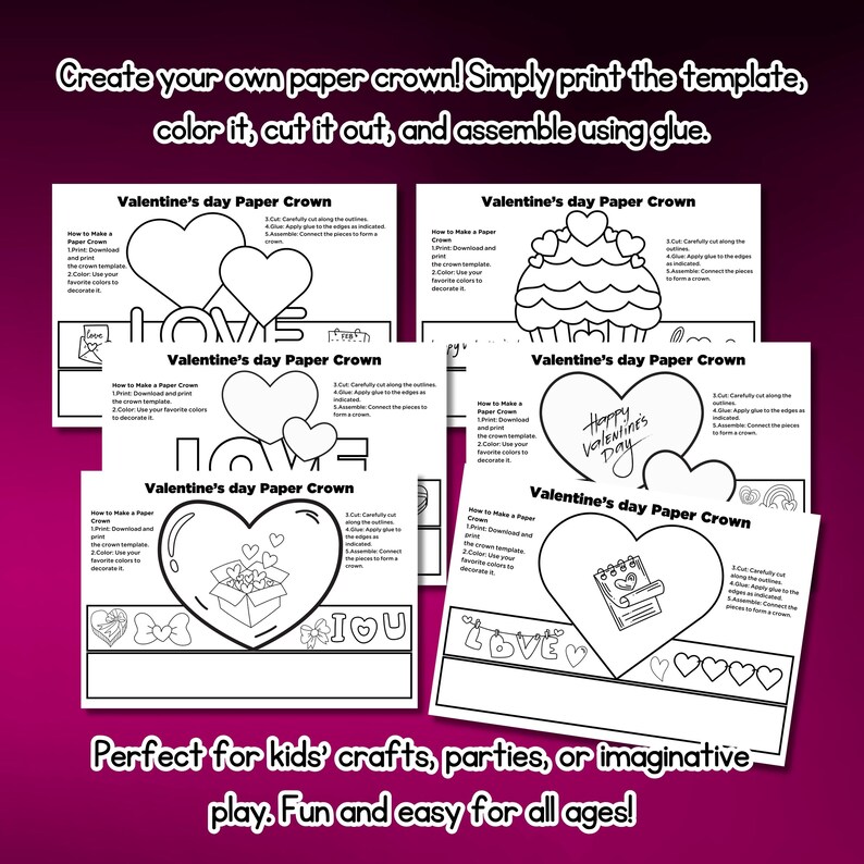 Valentine's Day Crown Craft for Kids,coloring Pages, Kids Activity ...