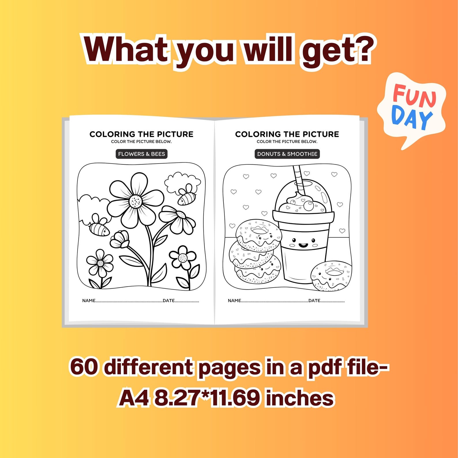 Coloring Pages for Kids 60 Multi Pages-printable File - Etsy