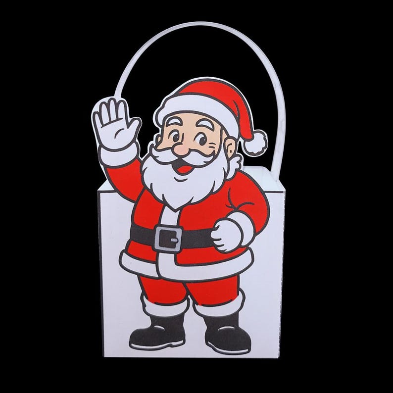 Christmas Santa Basket Crafts for Kids | DIY Coloring Craft Templates ...