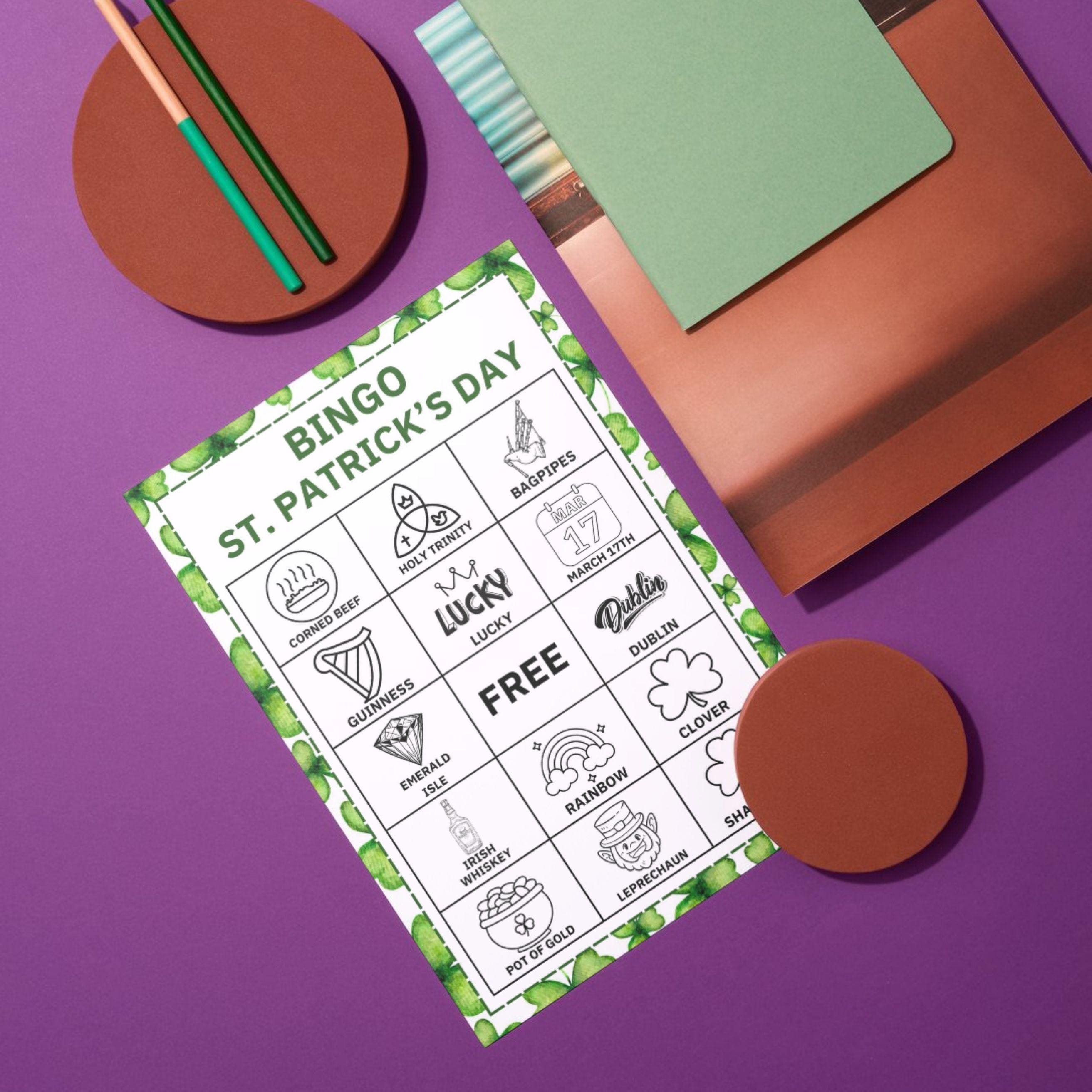 St.patrick's Day Bingo Cards, Printable Bingo Game, Board Game, Fun ...
