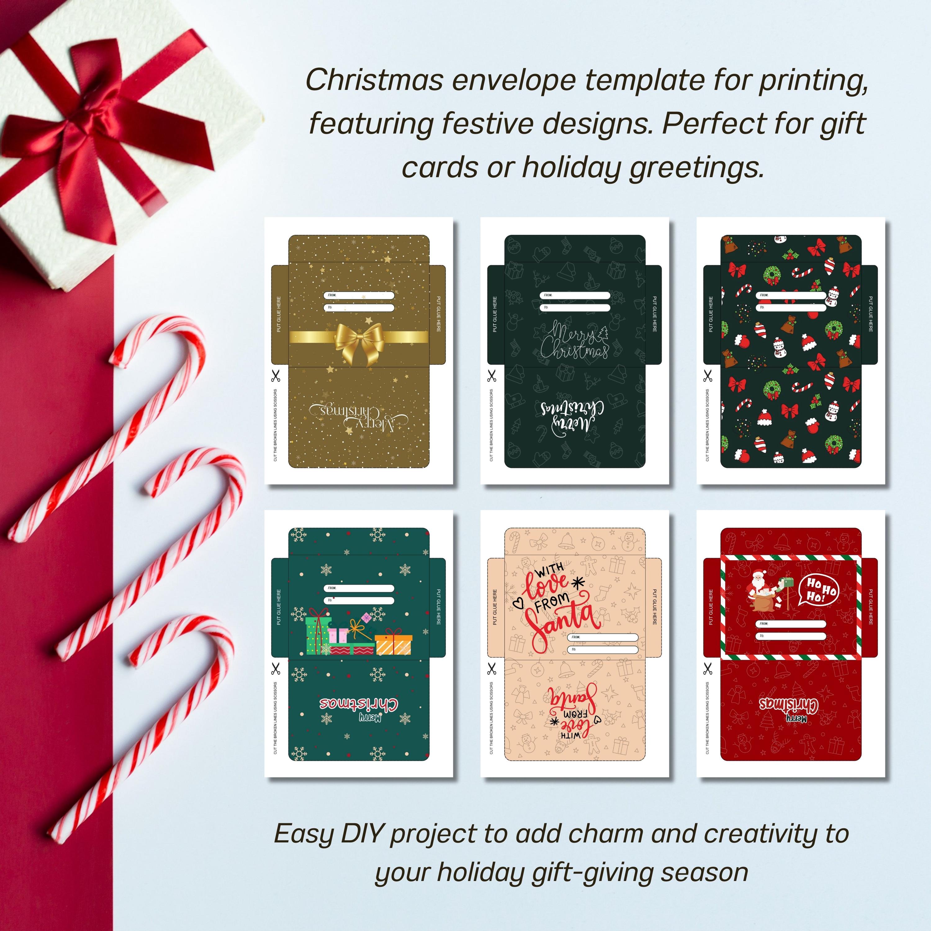 Christmas Envelope Template,christmas Gift Envelope Template,printable ...