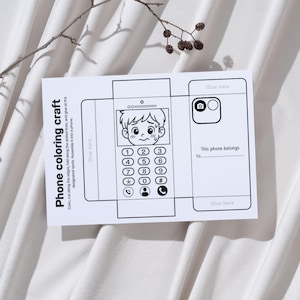 Phone Coloring Craft for Kids: DIY Paper Mobile (PDF Printable) - Etsy