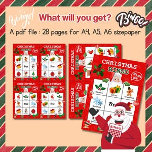 Christmas Bingo Game, Activity for Kids, Bingo Kids, Christmas Bingo ...