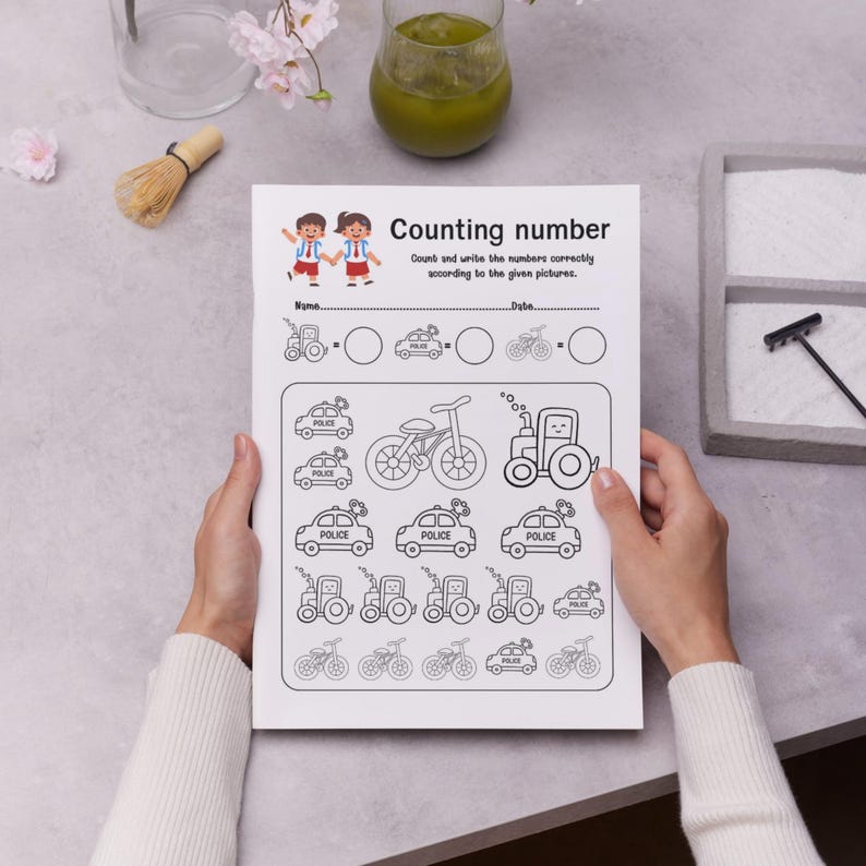 Counting & Writing Number Worksheets for Kindergarten to 1st Grade - Etsy