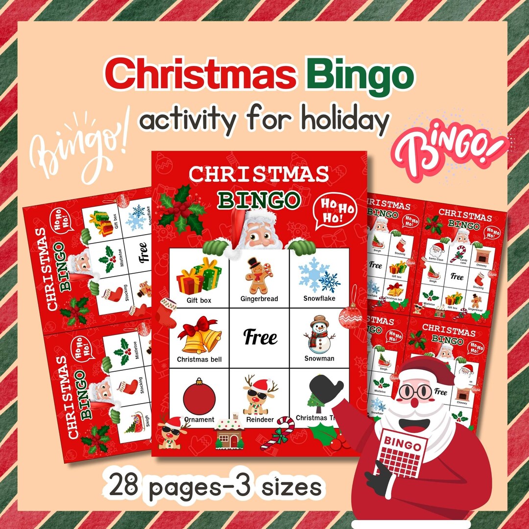 Christmas Bingo Game, Activity for Kids, Bingo Kids, Christmas Bingo ...