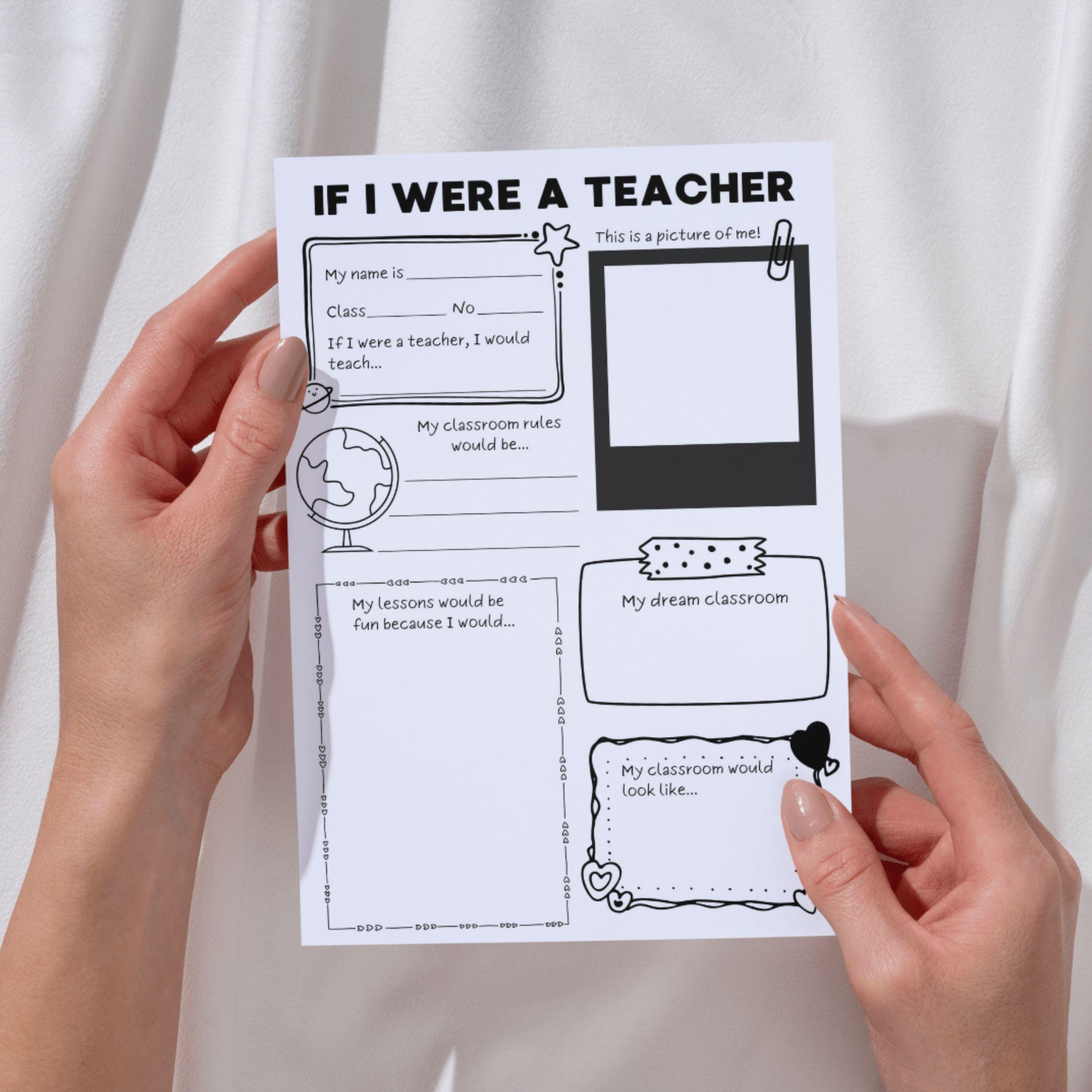 If I Were a Teacher Writing Prompt, Teacher Appreciation Week Activity ...