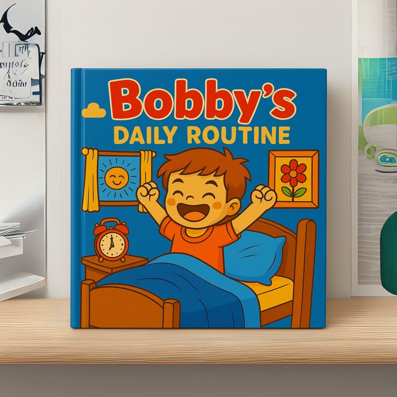 Kids' Daily Routine Coloring Storybook: School & Play (PDF Printable ...